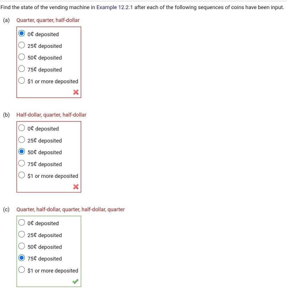 Solved Find the state of the vending machine in Example | Chegg.com