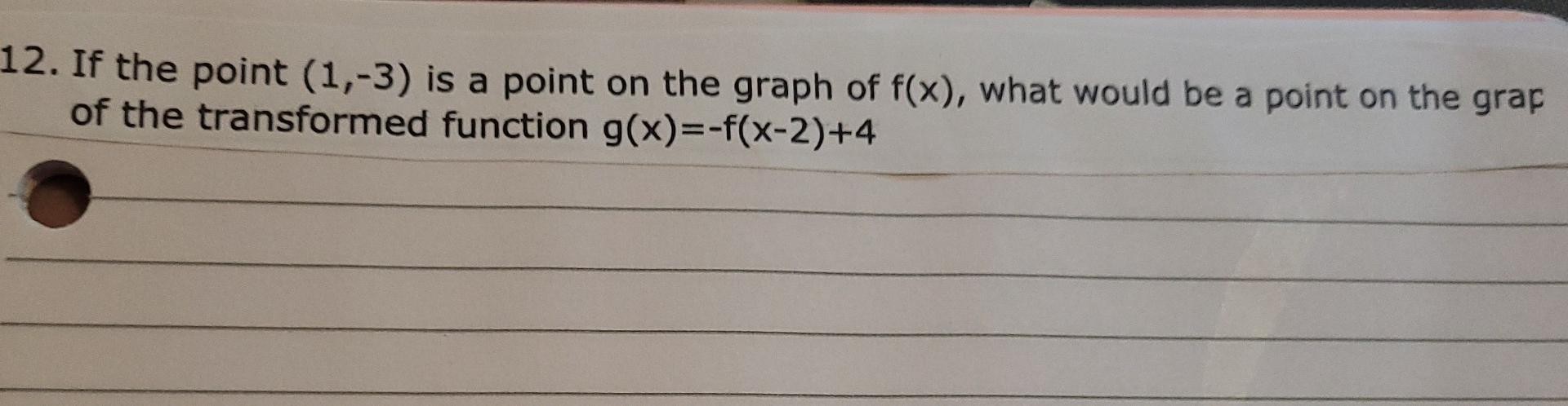 Solved 12. If the point (1,-3) is a point on the graph of | Chegg.com