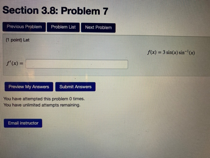 Solved Section 3.8: Problem 6 Previous Problem Problem List | Chegg.com