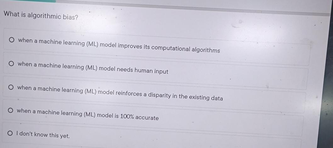 Solved What is algorithmic bias?when a machine learning (ML) | Chegg.com