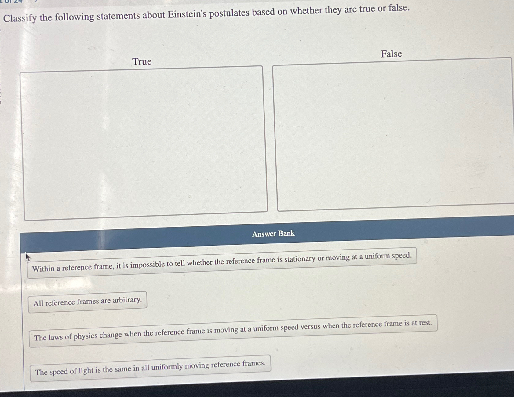 Solved Classify the following statements about Einstein's | Chegg.com