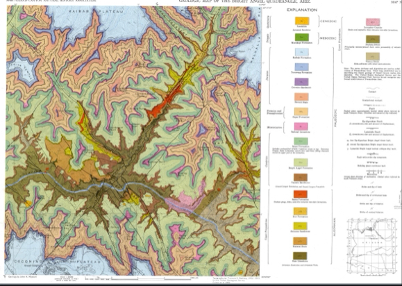 Solved Examine the Bright Angel Quadrangle Geologic Map and | Chegg.com