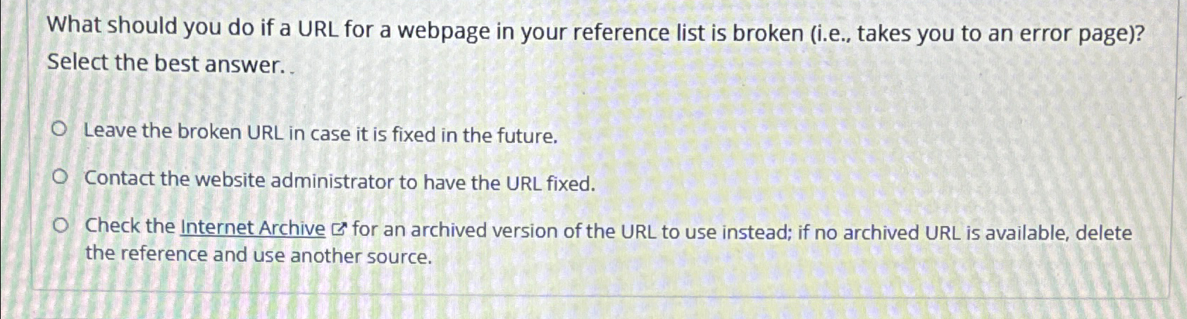 Solved What should you do if a URL for a webpage in your | Chegg.com