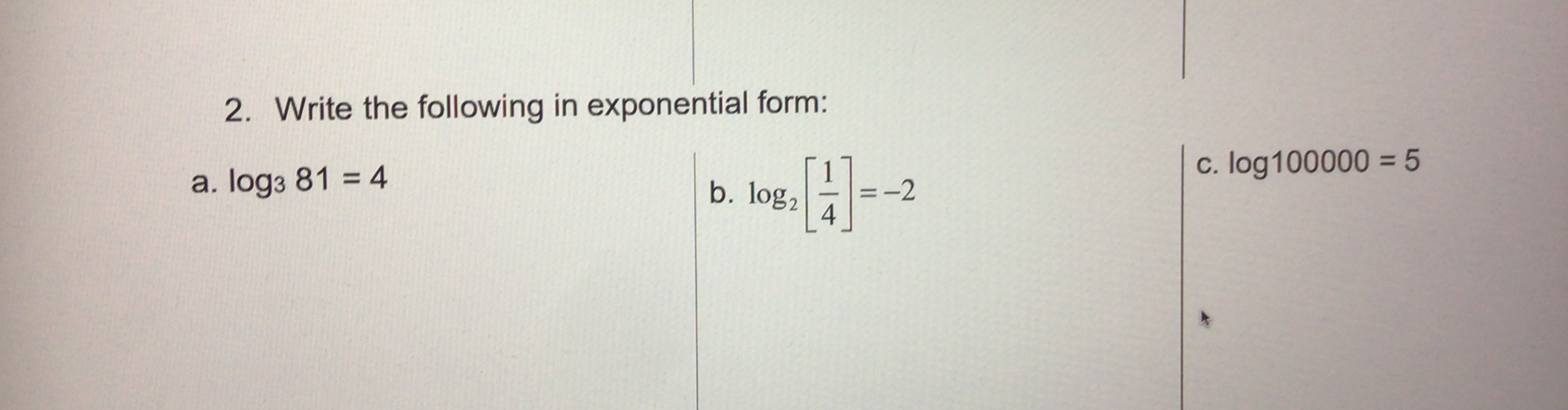 Solved Write the following in exponential | Chegg.com