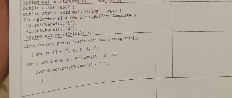 Solved System.out.println(obj.) public class Test2 { | Chegg.com