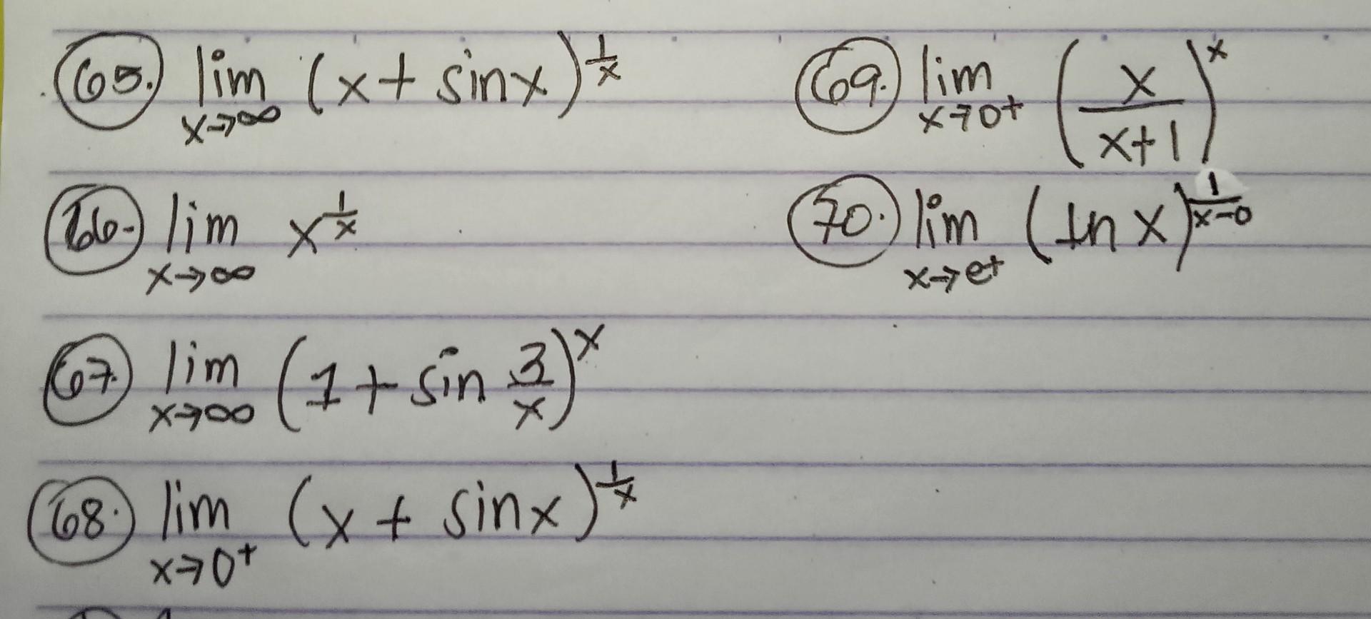 Solved 5. limx→∞(x+sinx)21 6. limx→∞x21 7. | Chegg.com