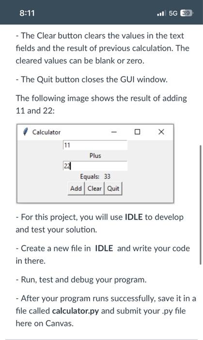 Solved - The Clear button clears the values in the text | Chegg.com