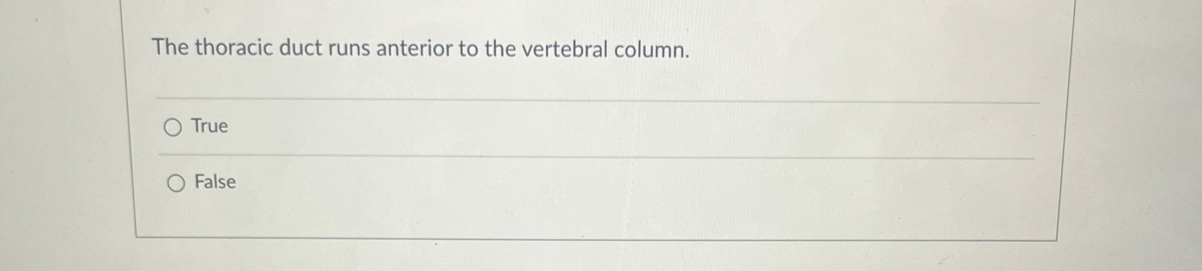 Solved The thoracic duct runs anterior to the vertebral | Chegg.com Solved The thoracic duct runs anterior to the vertebral | Chegg.com