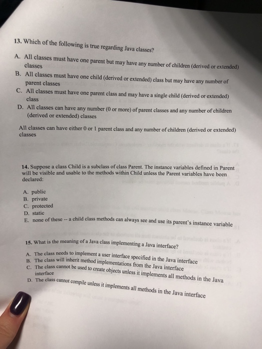 Solved 13. Which of the following is true regarding Java | Chegg.com