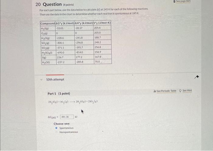 Solved 20 Question ( 4 points) For each part below wise the | Chegg.com
