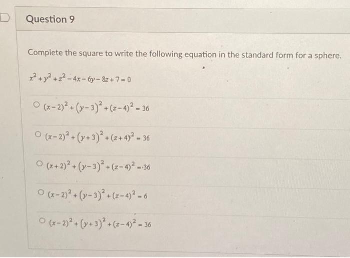 Solved Complete the square to write the following equation | Chegg.com