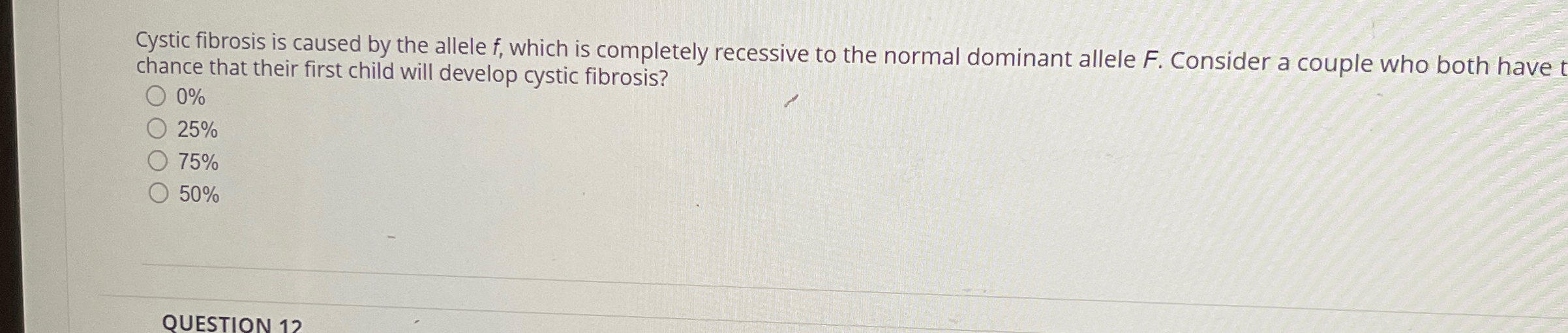 Solved Cystic fibrosis is caused by the allele f, ﻿which is | Chegg.com