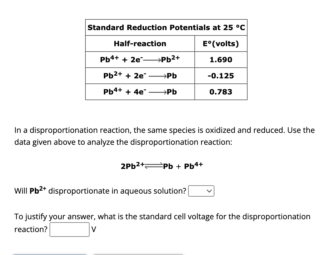 Solved Standard Reduction Potentials at 25 \deg | Chegg.com
