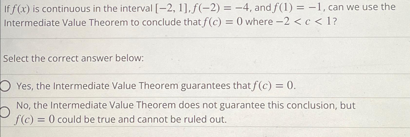 Solved If f(x) ﻿is continuous in the interval | Chegg.com