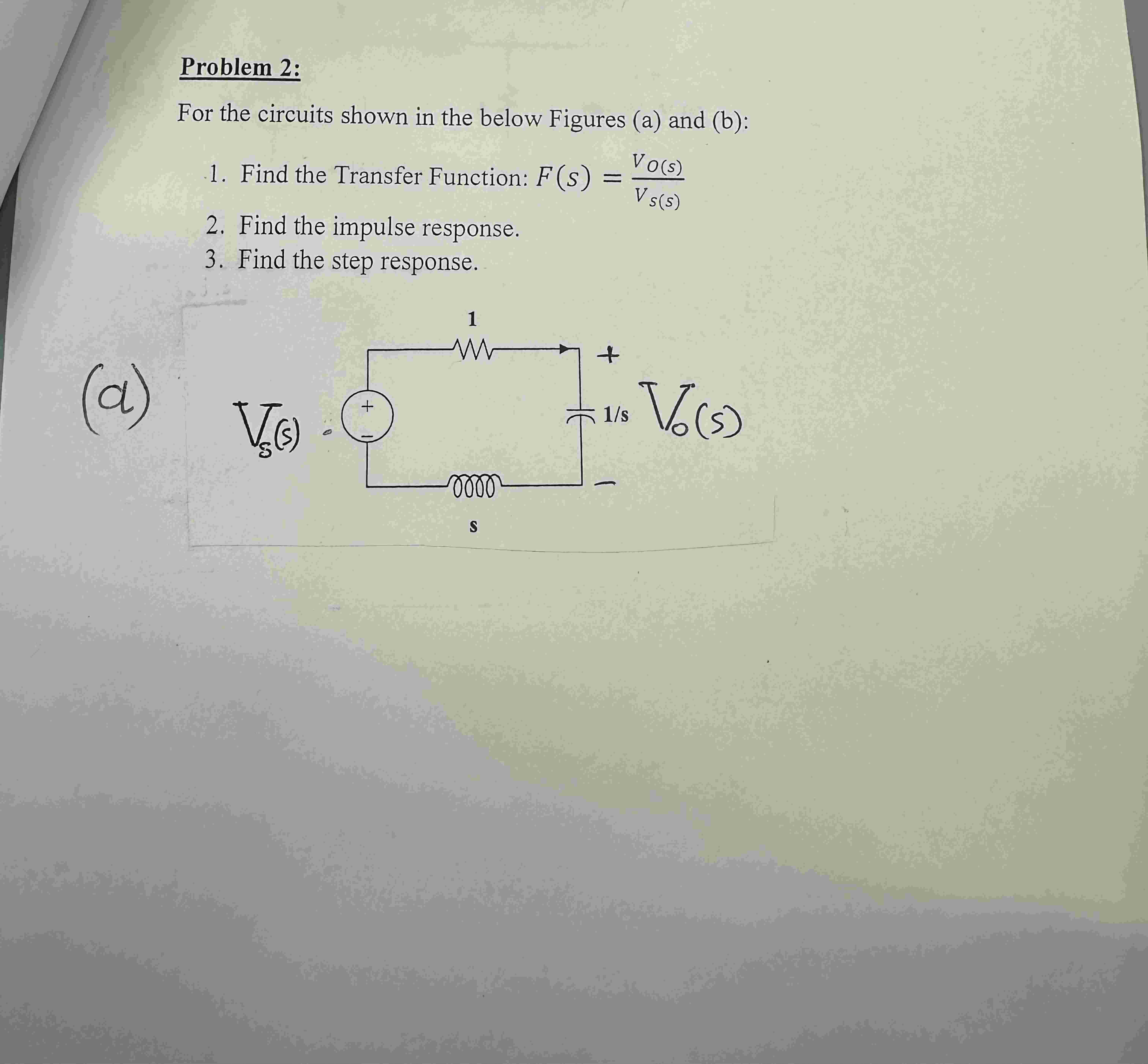 Solved Problem 2: For the circuits shown in the below | Chegg.com