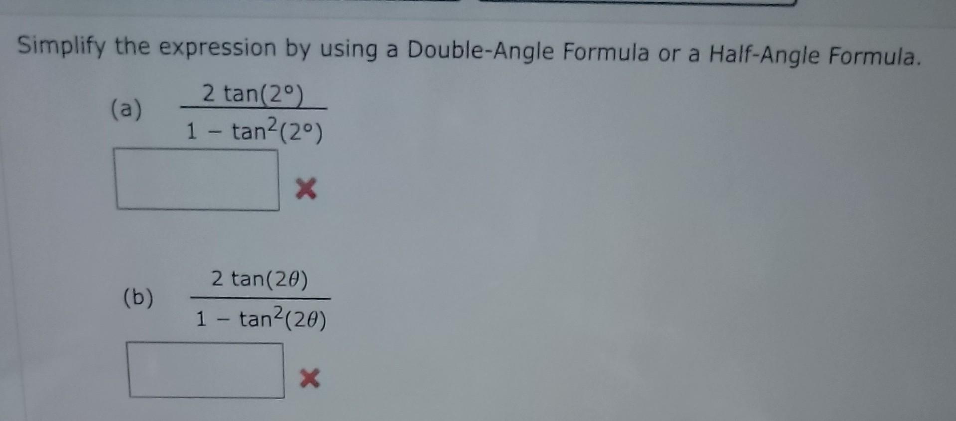 Solved Simplify the expression by using a Double-Angle | Chegg.com