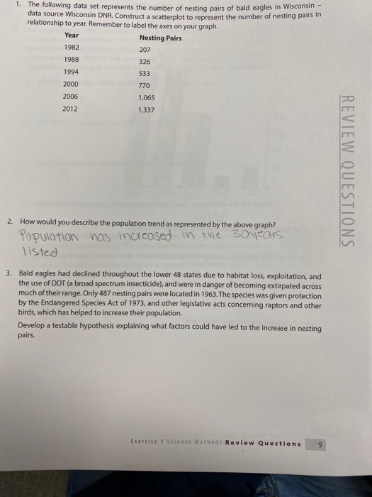 Solved 1. The following data set represents the number of | Chegg.com