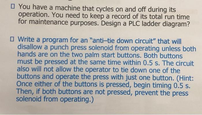 0 You have a machine that cycles on and off during | Chegg.com