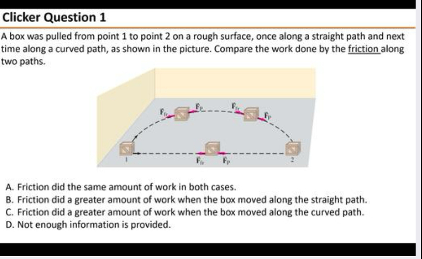 Solved Clicker Question 1A box was pulled from point 1 ﻿to | Chegg.com