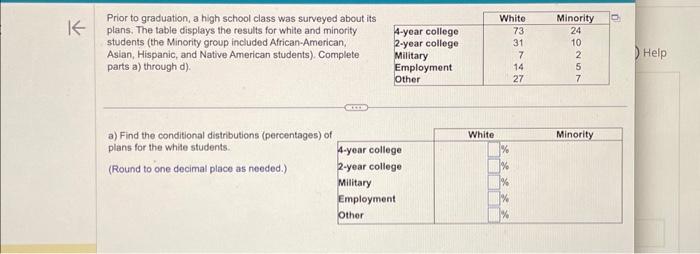 Solved Prior to graduation, a high school class was surveyed | Chegg.com