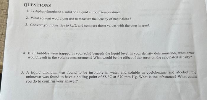 Identification of Substances by Physical Properties | Chegg.com