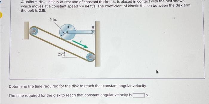 Solved A uniform disk, initially at rest and of constant | Chegg.com