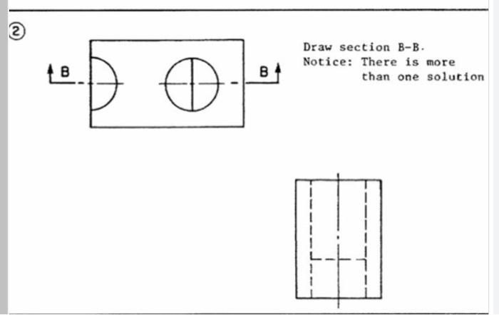 Solved Complete front view half section 2 Draw section | Chegg.com