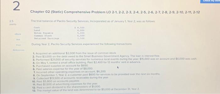 2 2.5 points eBook Ask Print References Chapter 02 | Chegg.com