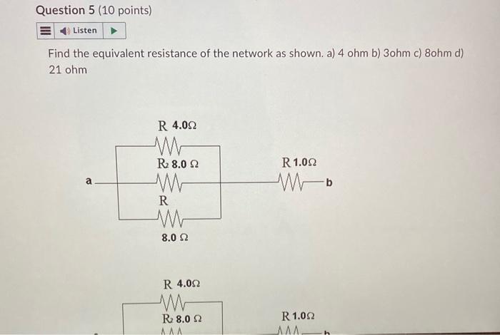 Solved Find the equivalent resistance of the network as | Chegg.com