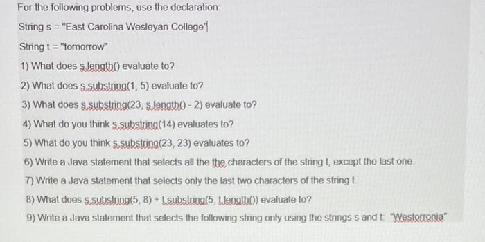 Solved For the following problems, use the declaration: | Chegg.com