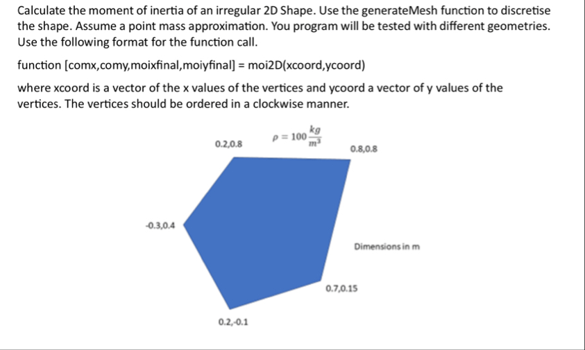 Solved Calculate the moment of inertia of an irregular 2D | Chegg.com