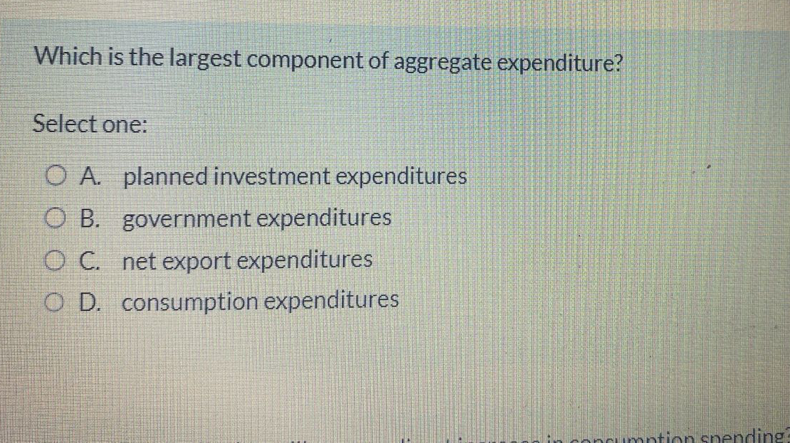 Solved Which is the largest component of aggregate | Chegg.com