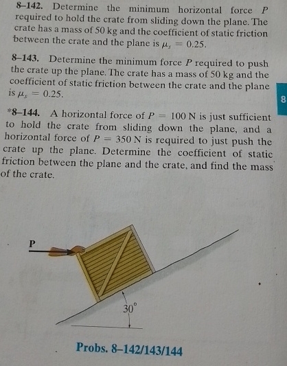 Solved 8 142 ﻿determine The Minimum Horizontal Force P