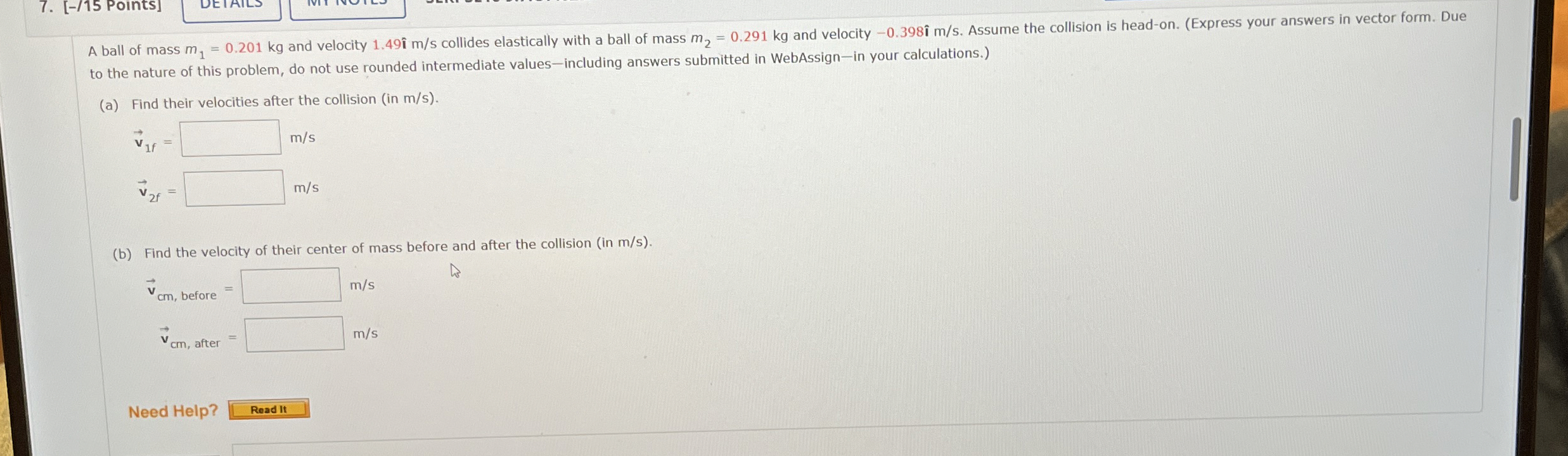 Solved [-/15 ﻿Points]to the nature of this problem, do not | Chegg.com