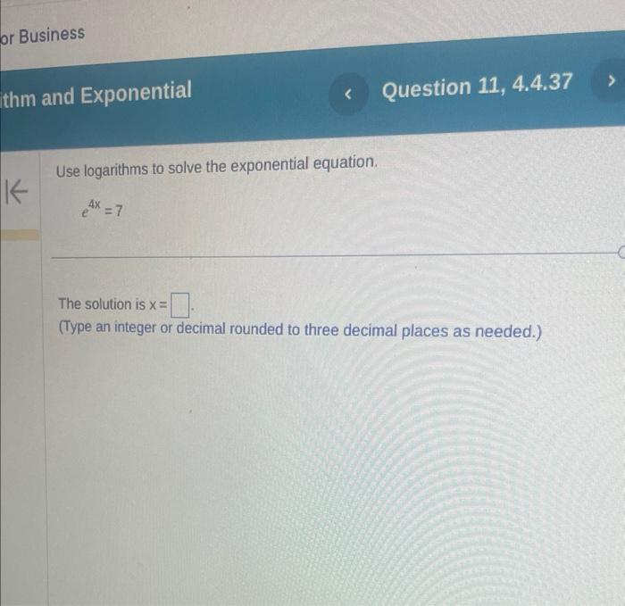 Solved Use logarithms to solve the exponential equation. | Chegg.com
