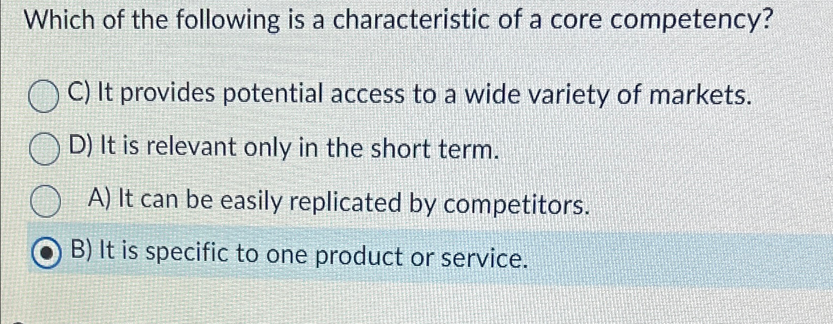 Solved Which of the following is a characteristic of a core | Chegg.com