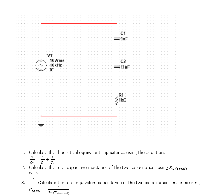 Solved Calculate the theoretical equivalent capacitance | Chegg.com