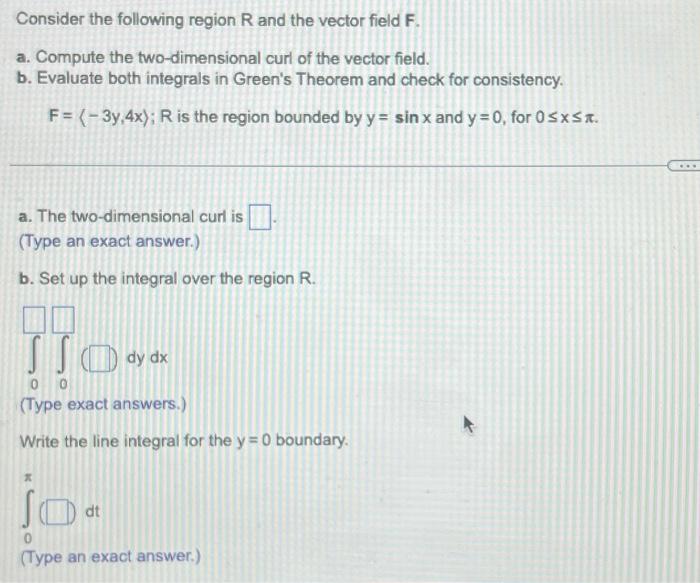 Solved Consider the following region R and the vector field | Chegg.com