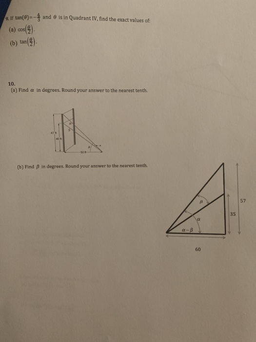 Solved and is in Quadrant IV, find the exact values of: o. | Chegg.com