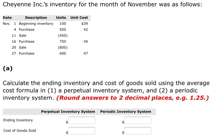 Solved Problem 6-16A: Calculate the ending inventory and | Chegg.com
