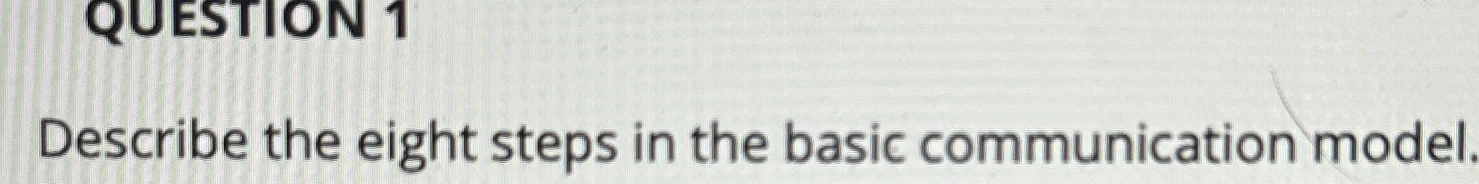 Solved QUESTION 1Describe the eight steps in the basic | Chegg.com