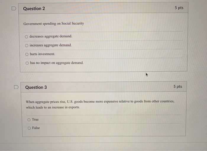 Solved 5 pts Question 1 (Figure: Predicting Aggregate Demand | Chegg.com