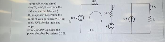 Solved For the following circuit (a) (30 poims) Determine | Chegg.com Solved For the following circuit (a) (30 poims) Determine | Chegg.com