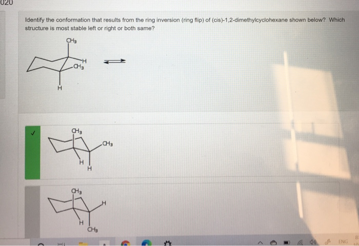 Solved 020 Identify the conformation that results from the | Chegg.com
