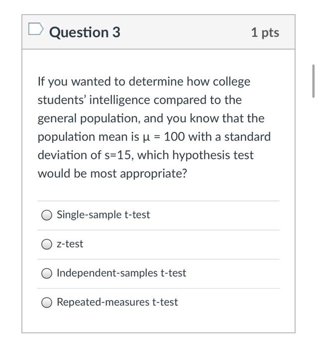 Solved D Question 1 1 pts Dr. Manson conducts an experiment | Chegg.com