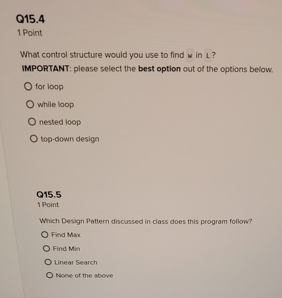 Solved Q15 Design Pattern 5 Points Design a program that, | Chegg.com