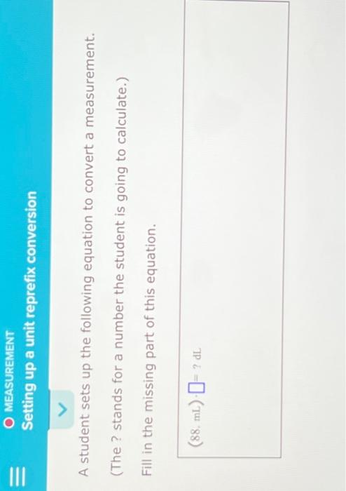 Solved ||| O MEASUREMENT Setting up a unit reprefix | Chegg.com