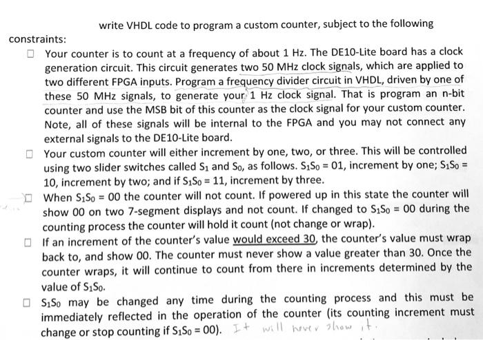 Solved Could I Please Get Help With A Vhdl Program Using The 4274