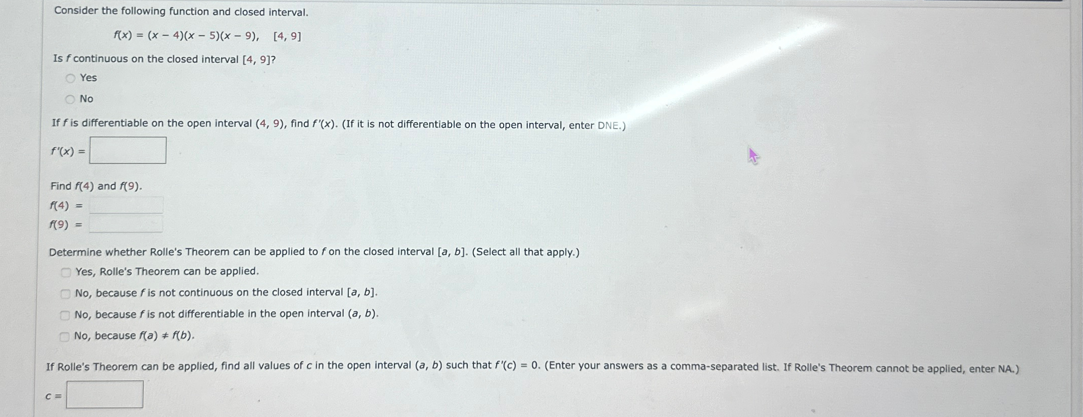 Solved Consider the following function and closed | Chegg.com