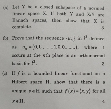 Solved (a) ﻿Let Y be a closed subspace of a normed linear | Chegg.com
